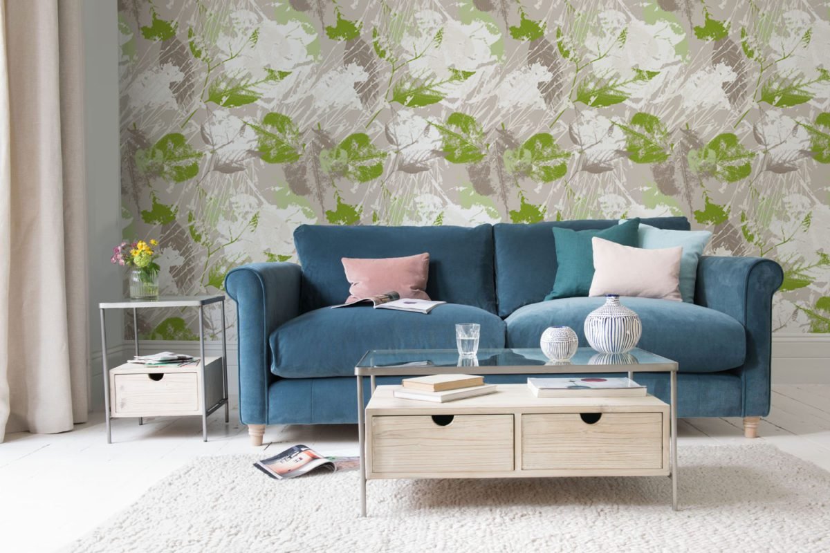 Patchy Leaves Green – Print A Wallpaper