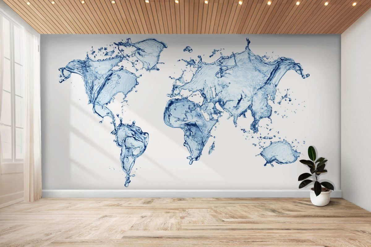Water World Map – Print A Wallpaper