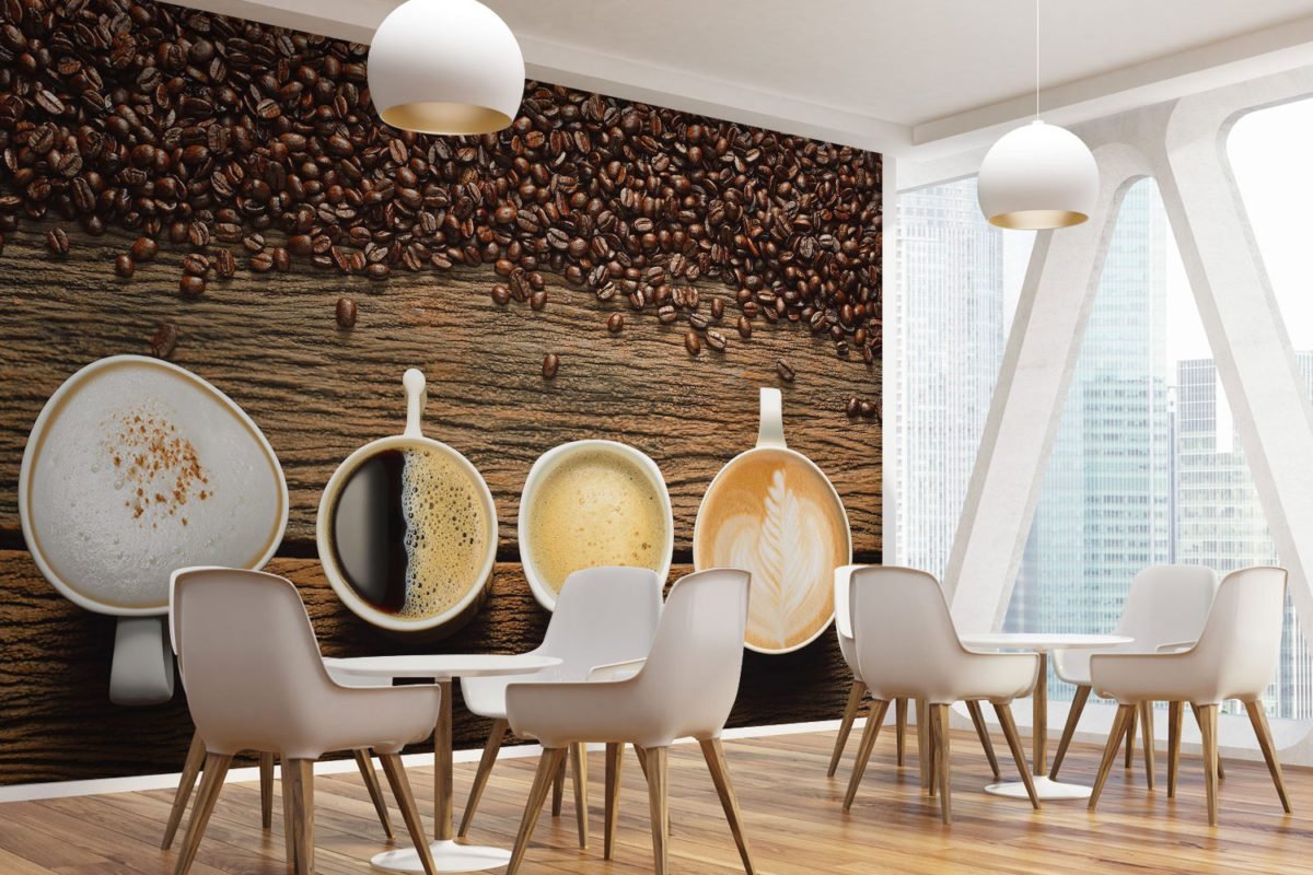 Coffee Cups Beans – Print A Wallpaper