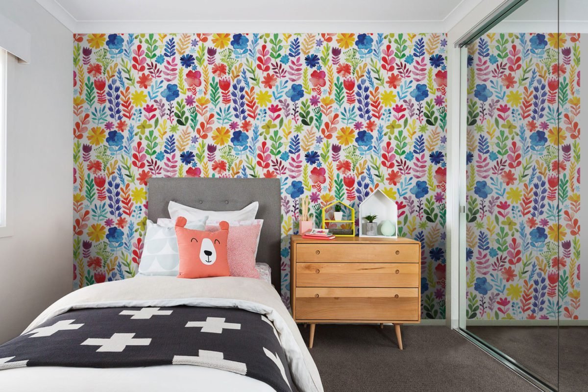 Pretty Painted Flowers – Print A Wallpaper