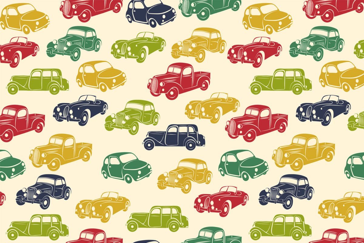 Retro Car Pattern – Print A Wallpaper