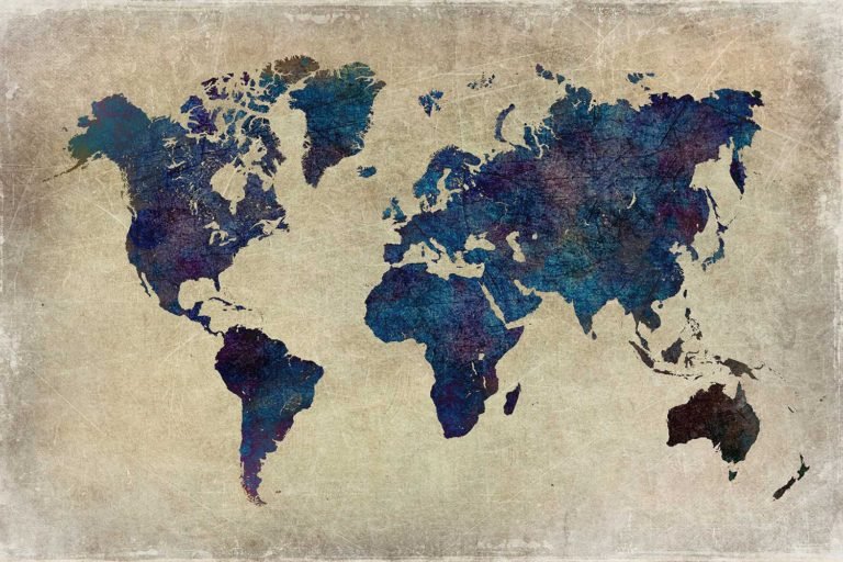 Scratchy Blue Map – Print A Wallpaper