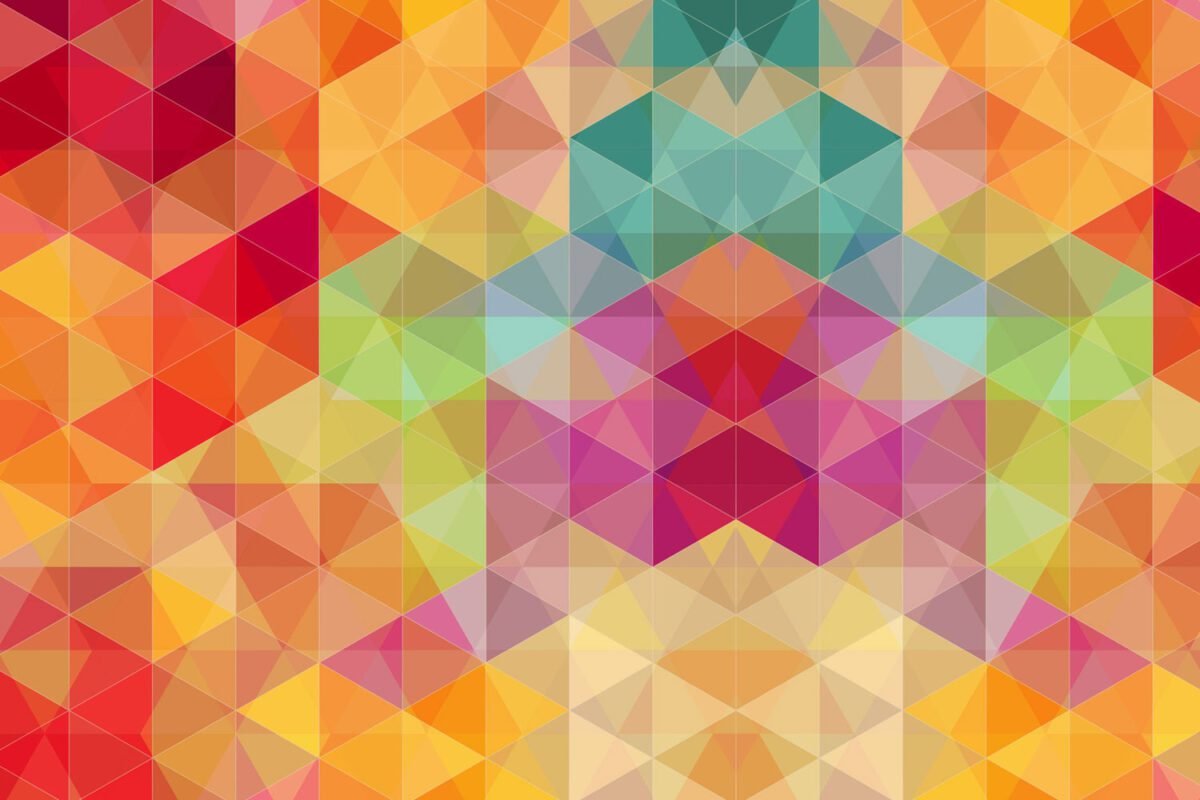 Vibrant Coloured Triangles – Print A Wallpaper