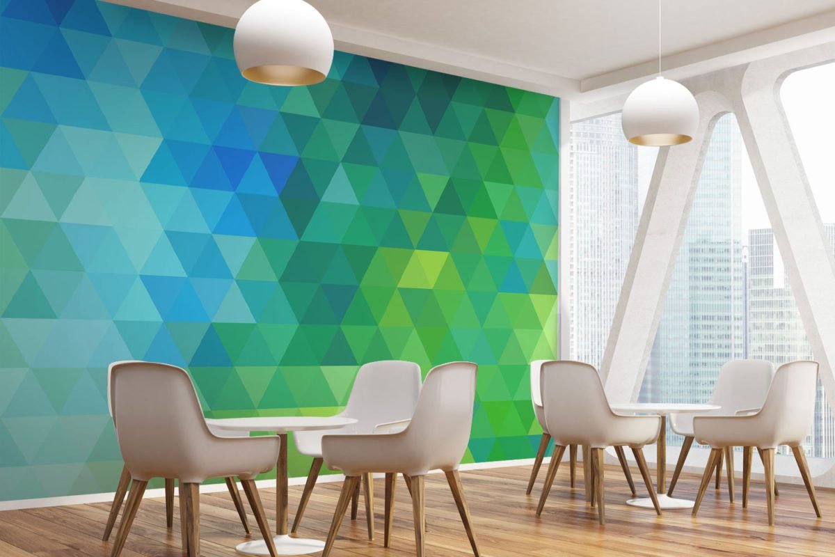 Aqua Triangles – Print A Wallpaper